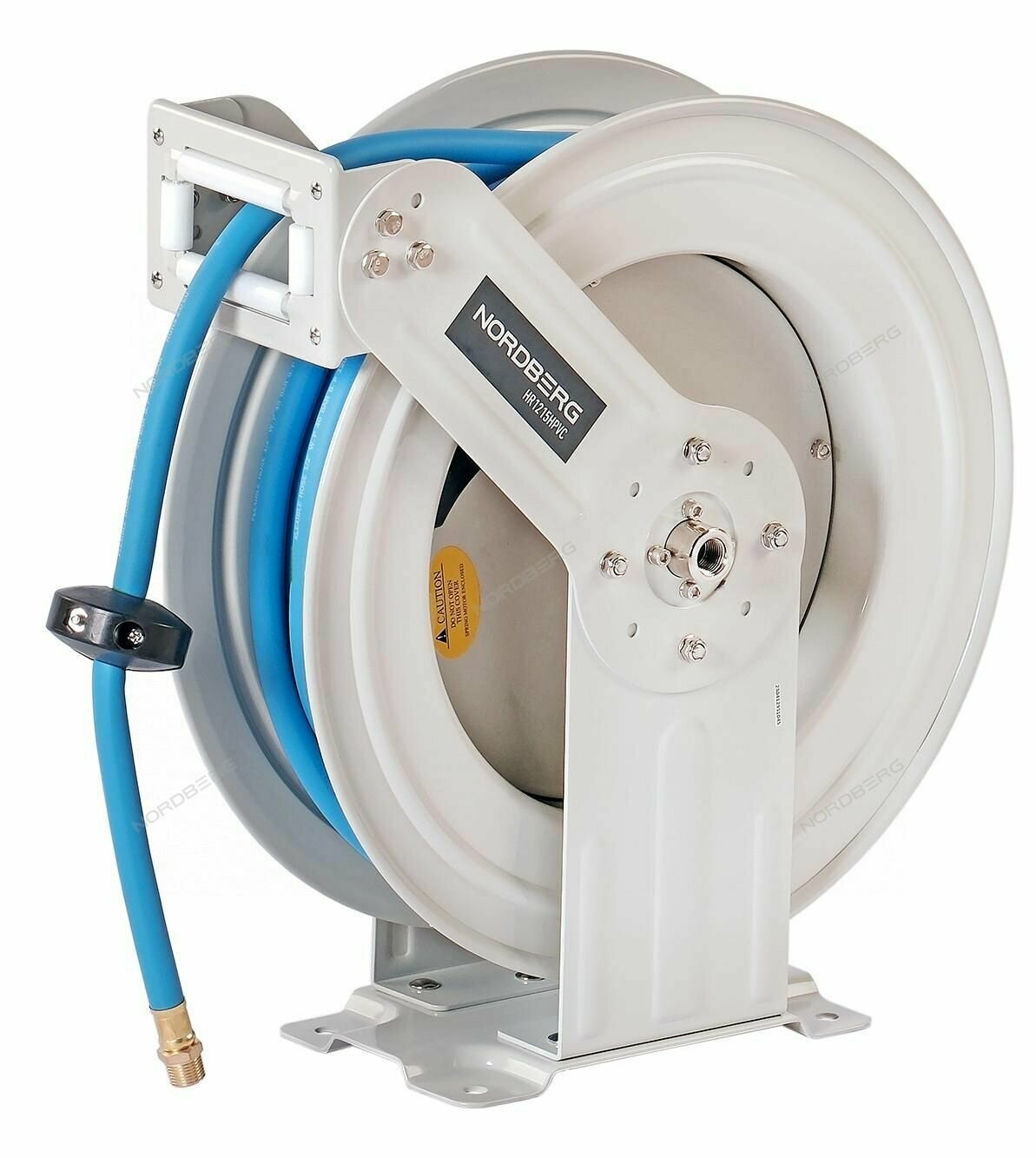 Шланг воздушный c двойным армированием на стальной катушке, гибридный PVC диам. 12,5х19мм, 15 метров NORDBERG HR1215HPVC