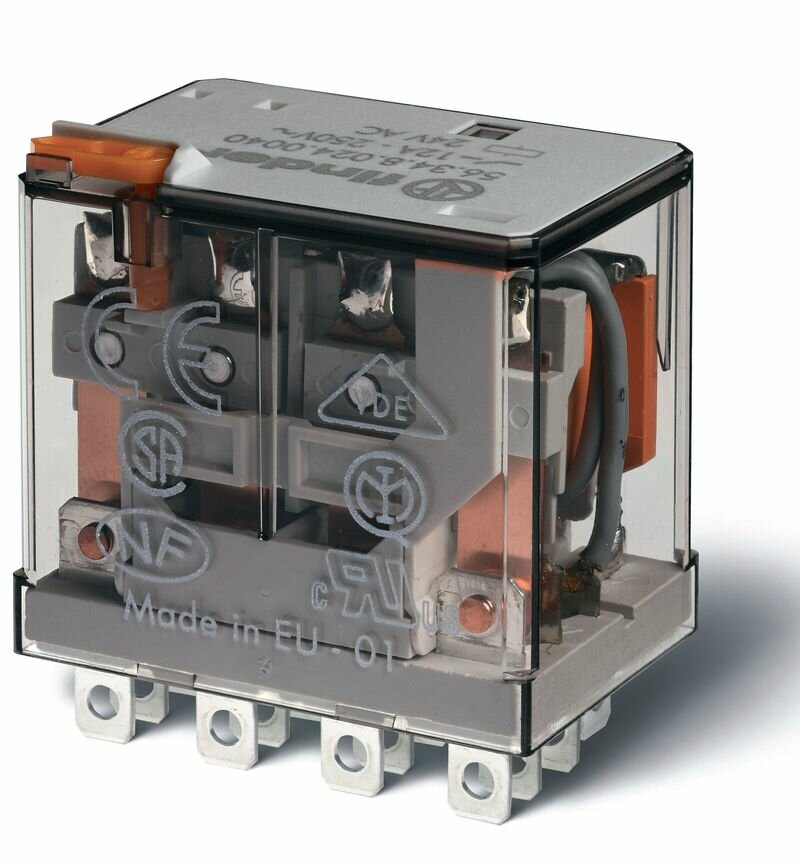 Finder Миниатюрное силовое реле, контакты AgNi, 4CO 12A