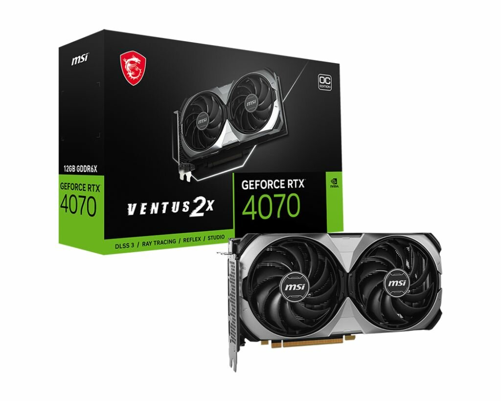 Видеокарта MSI GeForce RTX 4070 Ventus 2X E OC 12GB, официальная гарантия