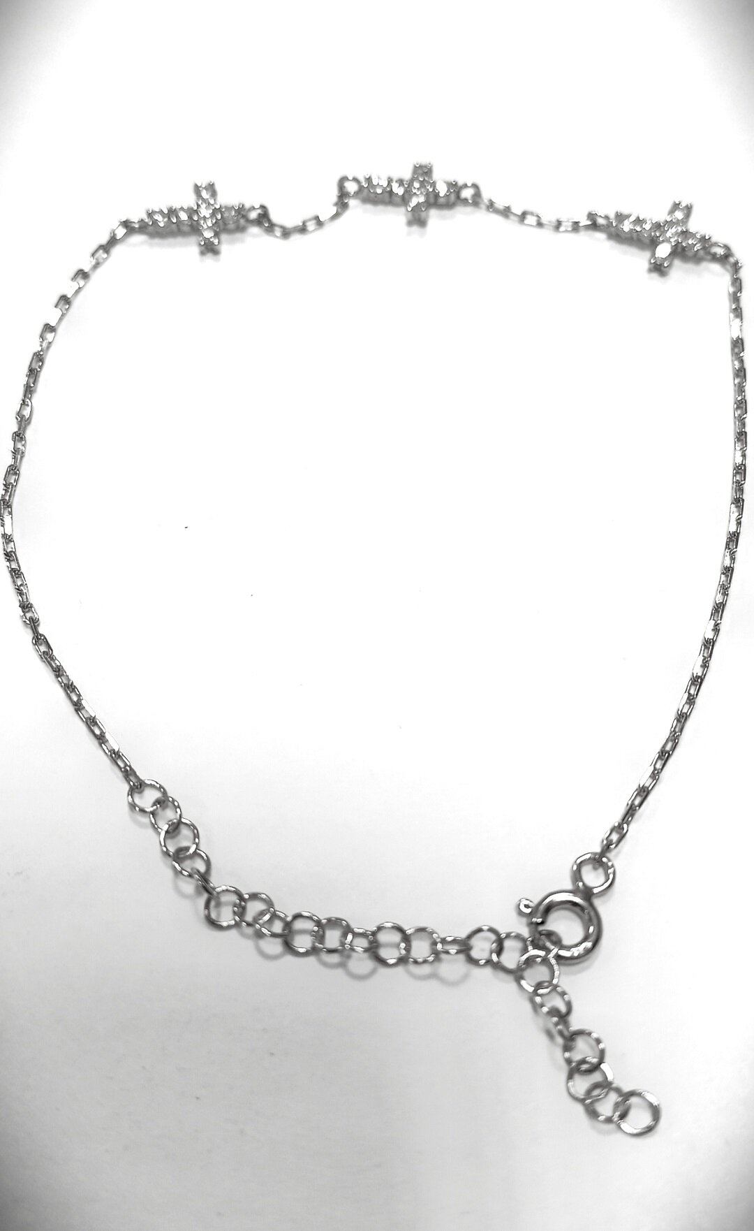 Браслет, серебро, 925 проба, родирование, фианит