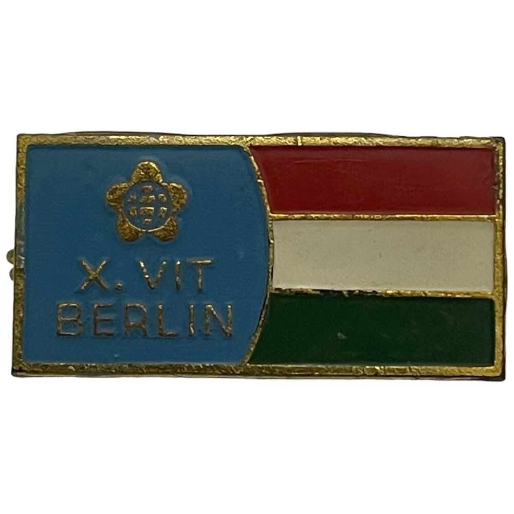 Знак "X всемирная встреча молодежи в Берлине" Венгрия 1973 г.