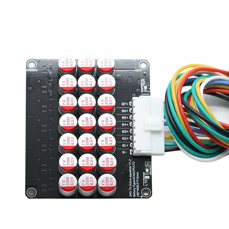 Активный Балансир конденсаторный Li-ion, LiFePO4, LTO 5-7S, 5A