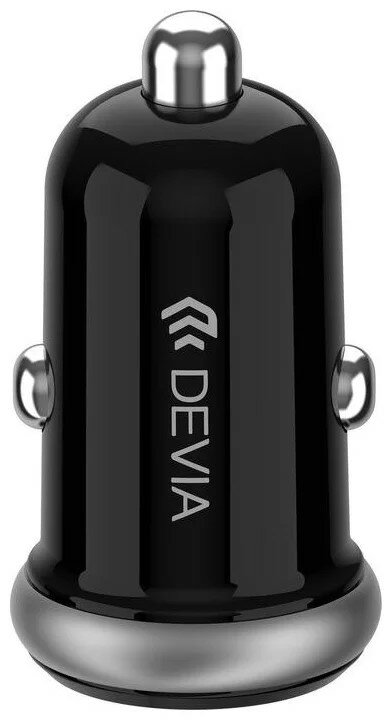 Зарядное устройство Devia, для автомобилей, 2 порта USB, черный