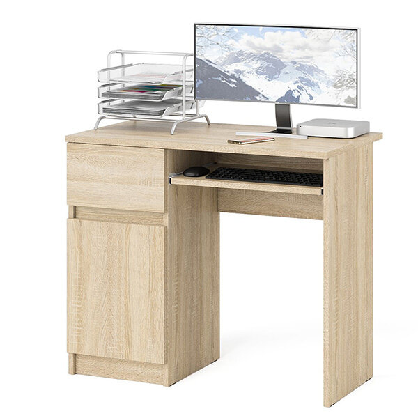 Стол компьютерный Мори МС-1 левый, цвет дуб сонома