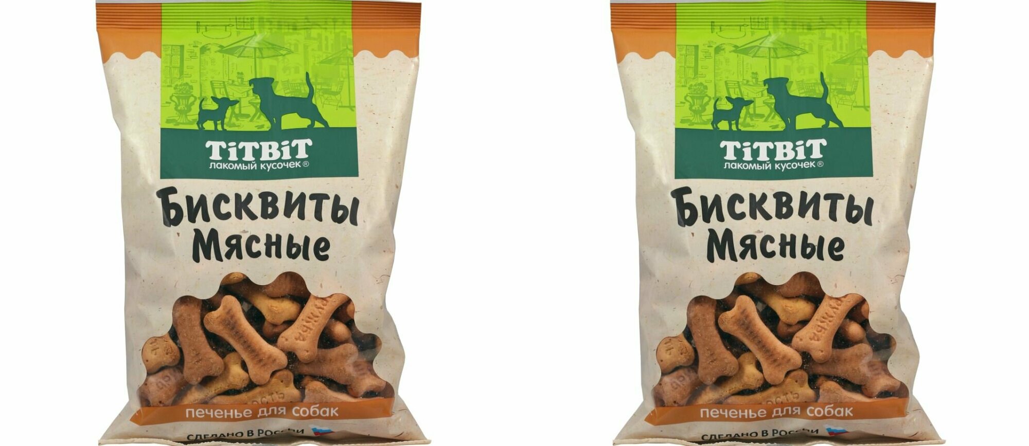 Titbit Лакомство для собак, Печенье Бисквиты мясные, 500 г, 2 шт