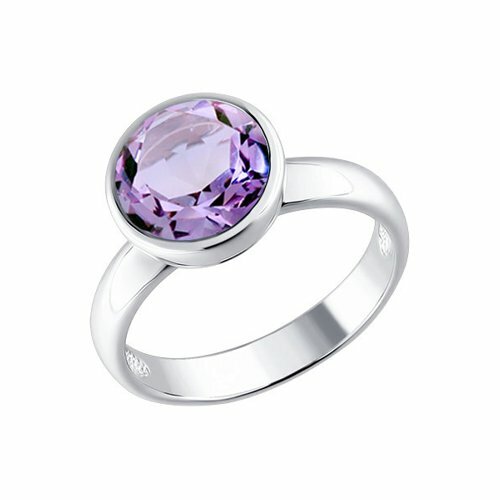Перстень, серебро, 925 проба, аметист