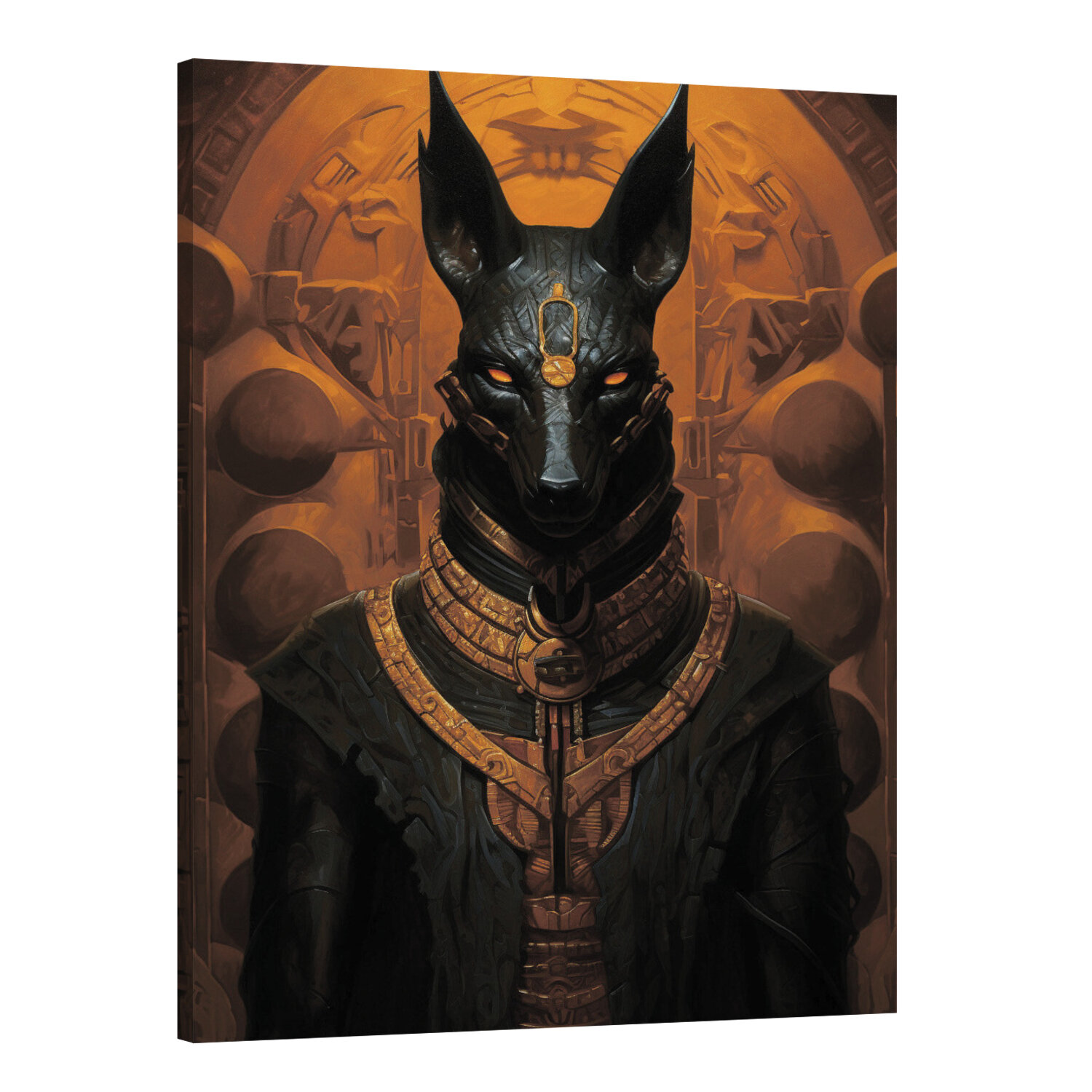 Интерьерная картина 50х70 "Анубис: страж между мирами жизни и смерти"