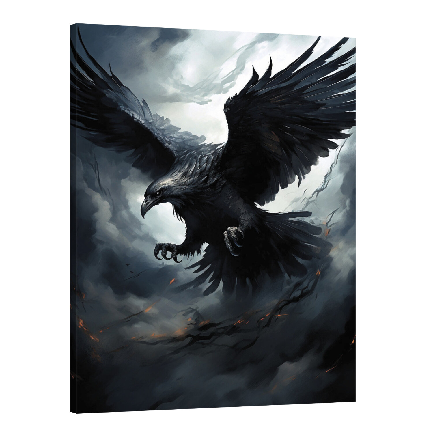 Интерьерная картина 50х70 "Портрет ворона"