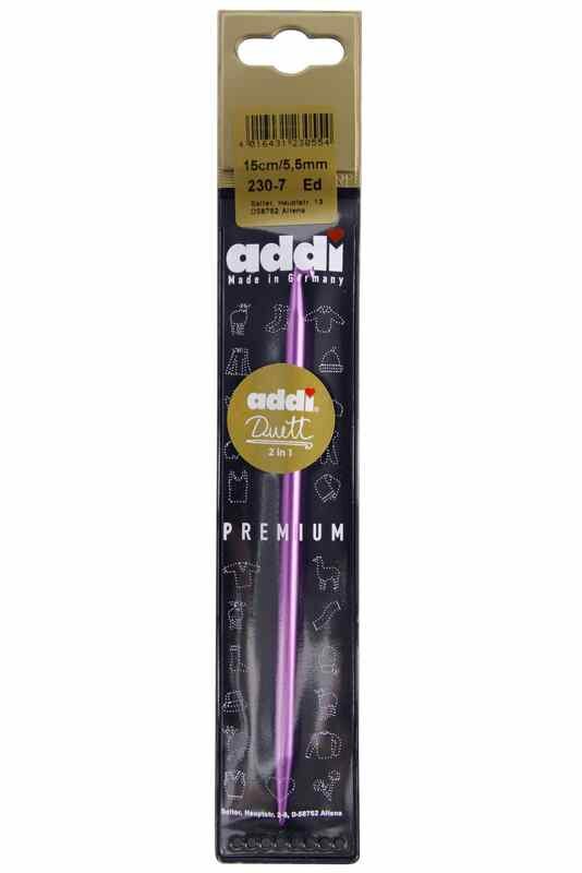 Крючок вязальный алюминий addiDuett №5.5 15 см