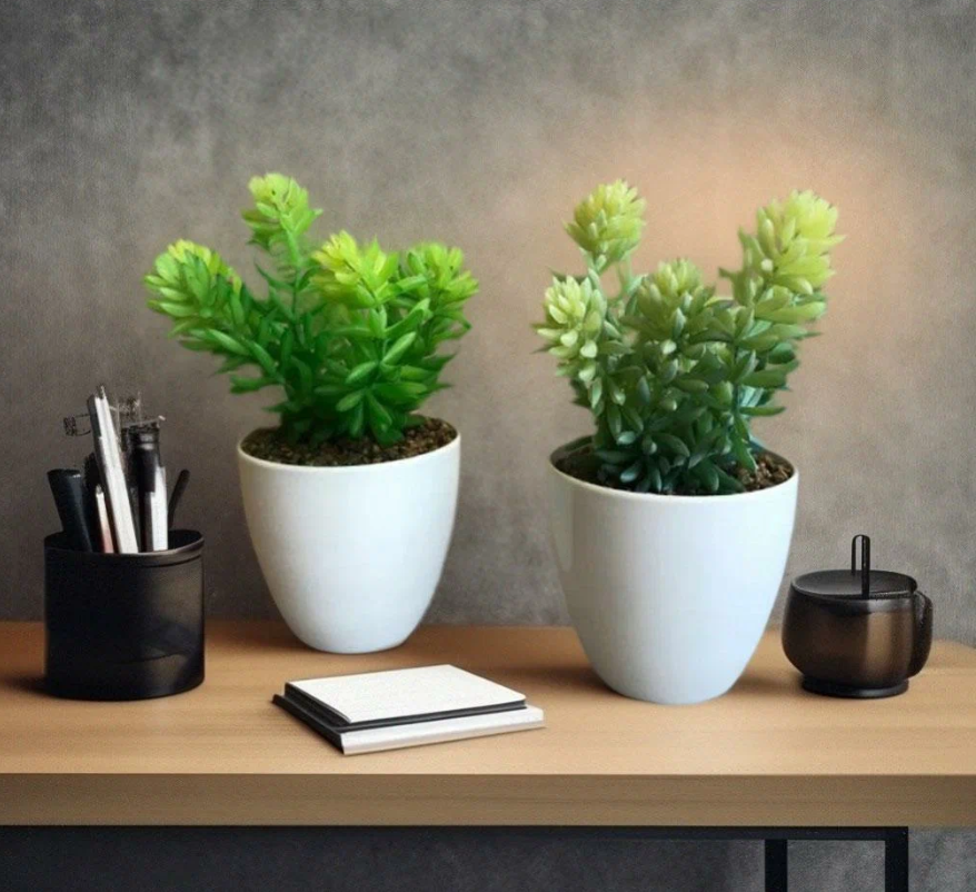 Искусственные растения, Суккуленты в кашпо, набор из 2 шт.