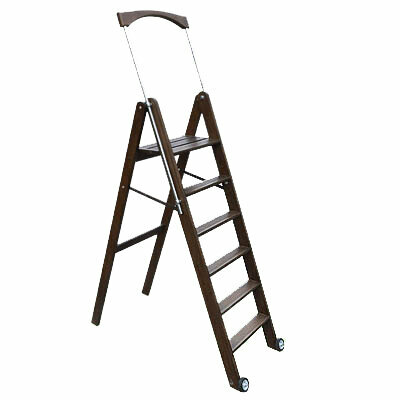 Стремянка деревянная орлан для дома, шесть ступеней, венге