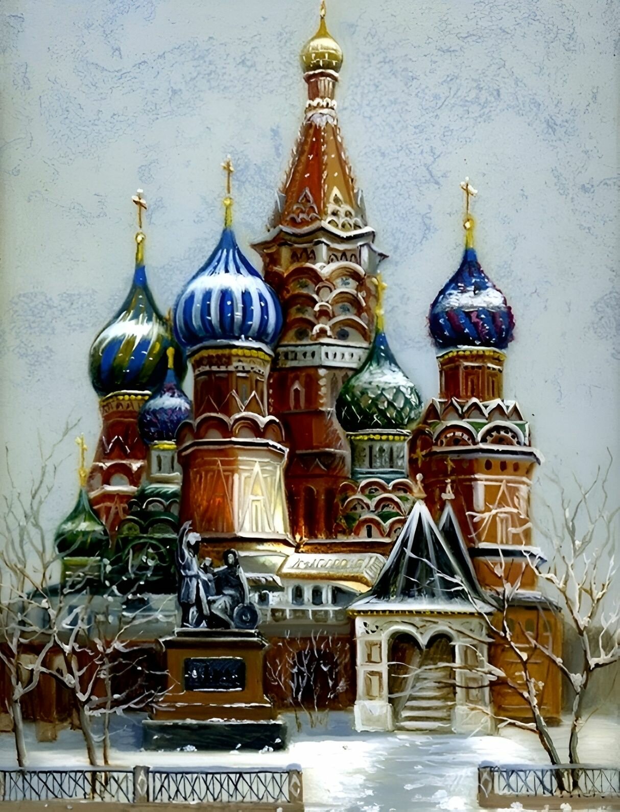 Картина по номерам 40*50 см "Храм Василия Блаженного"