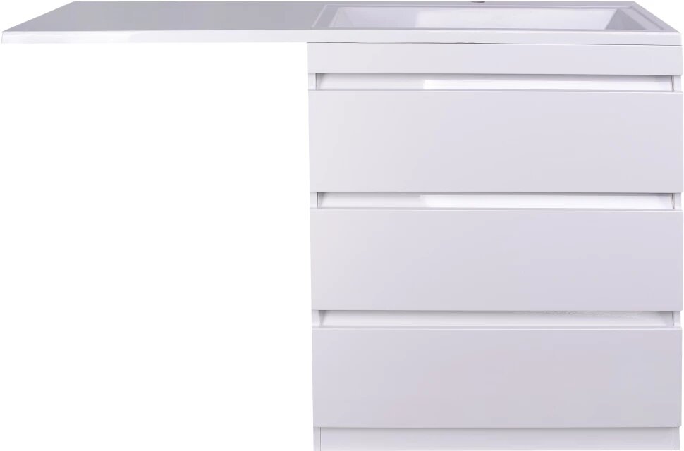 Тумба с раковиной белый глянец 140 см Style Line Даллас СС-00002221 + СС-00002215