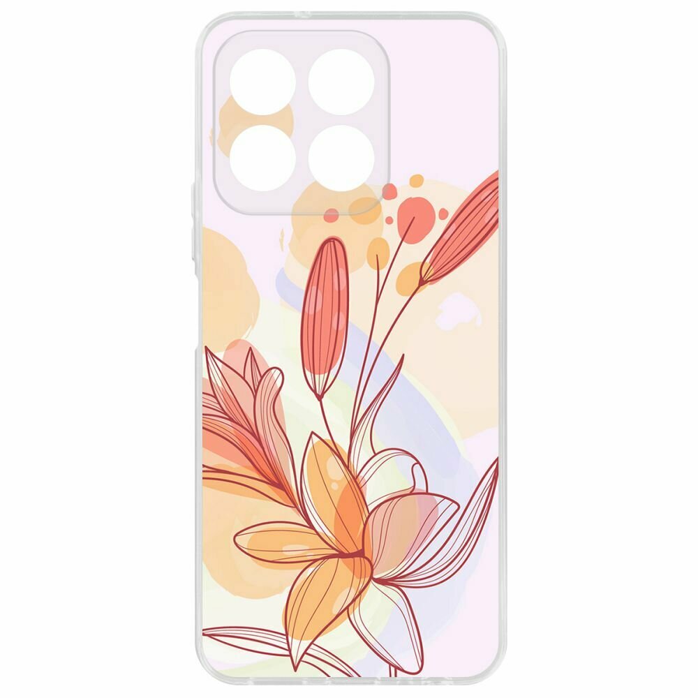 Чехол-накладка Krutoff Clear Case Фантазия для Honor X8b, с рисунком, термопластичный полиуретан (TPU)