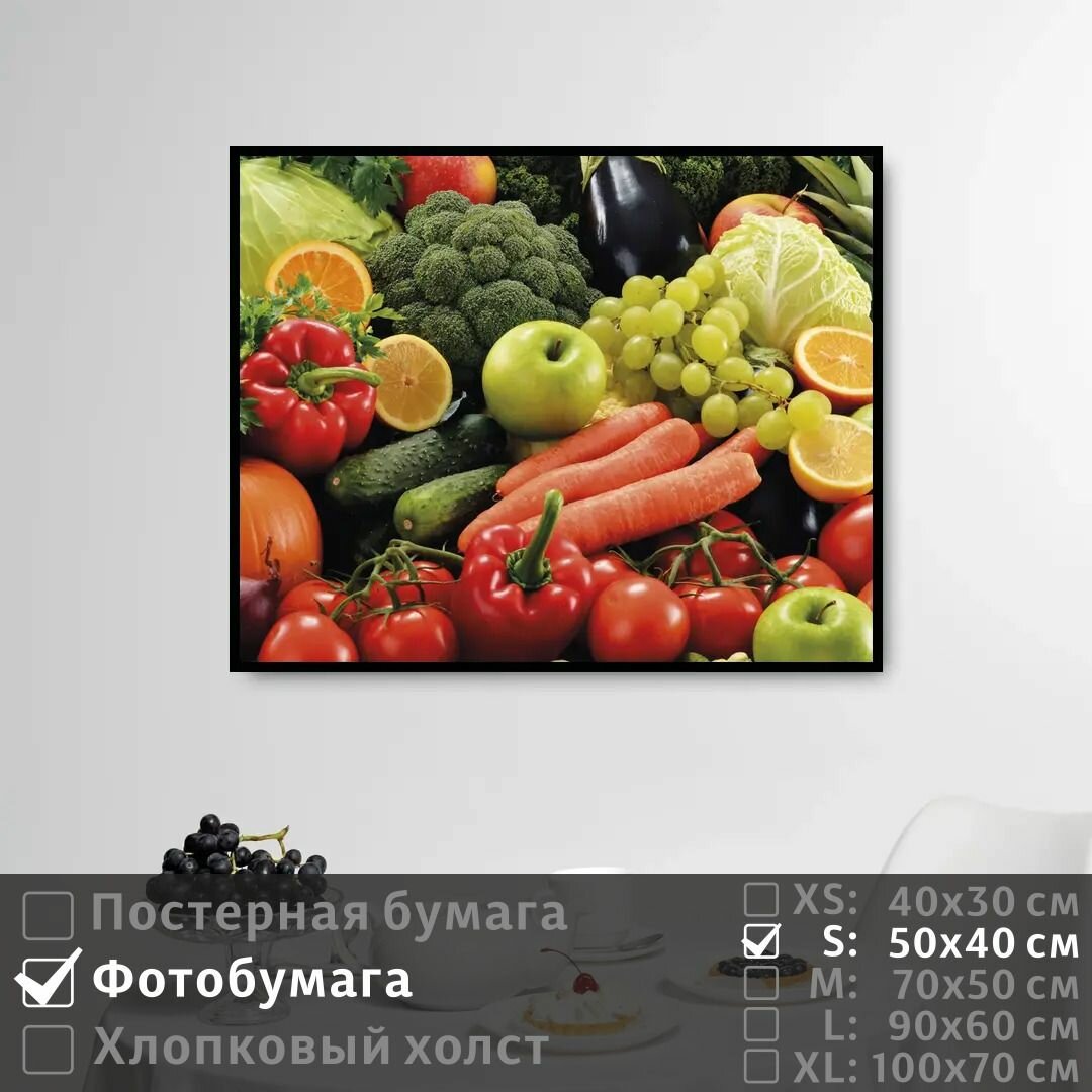 Постер на фотобумаге Овощи И Фрукты 50х40 см ПолиЦентр