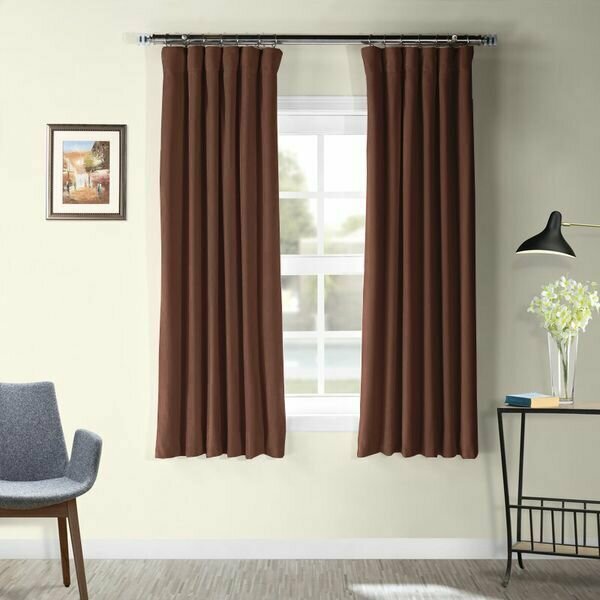 Короткие шторы блэкаут для кухни - 2 шт. (шир. 135 см * выс. 160 см) Цена за 2 шторы цвет шоколадный БК-КОР-ППР-1