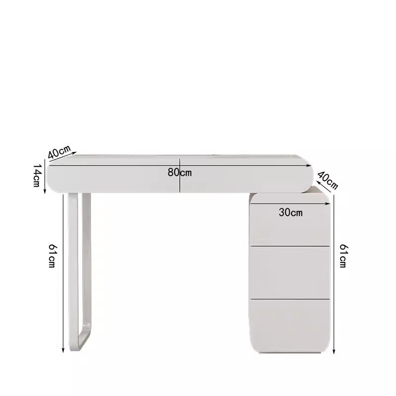 Туалетный столик с тумбой и зеркалом 80 см Solo Bianco (Стол 80см + тумба 30см)