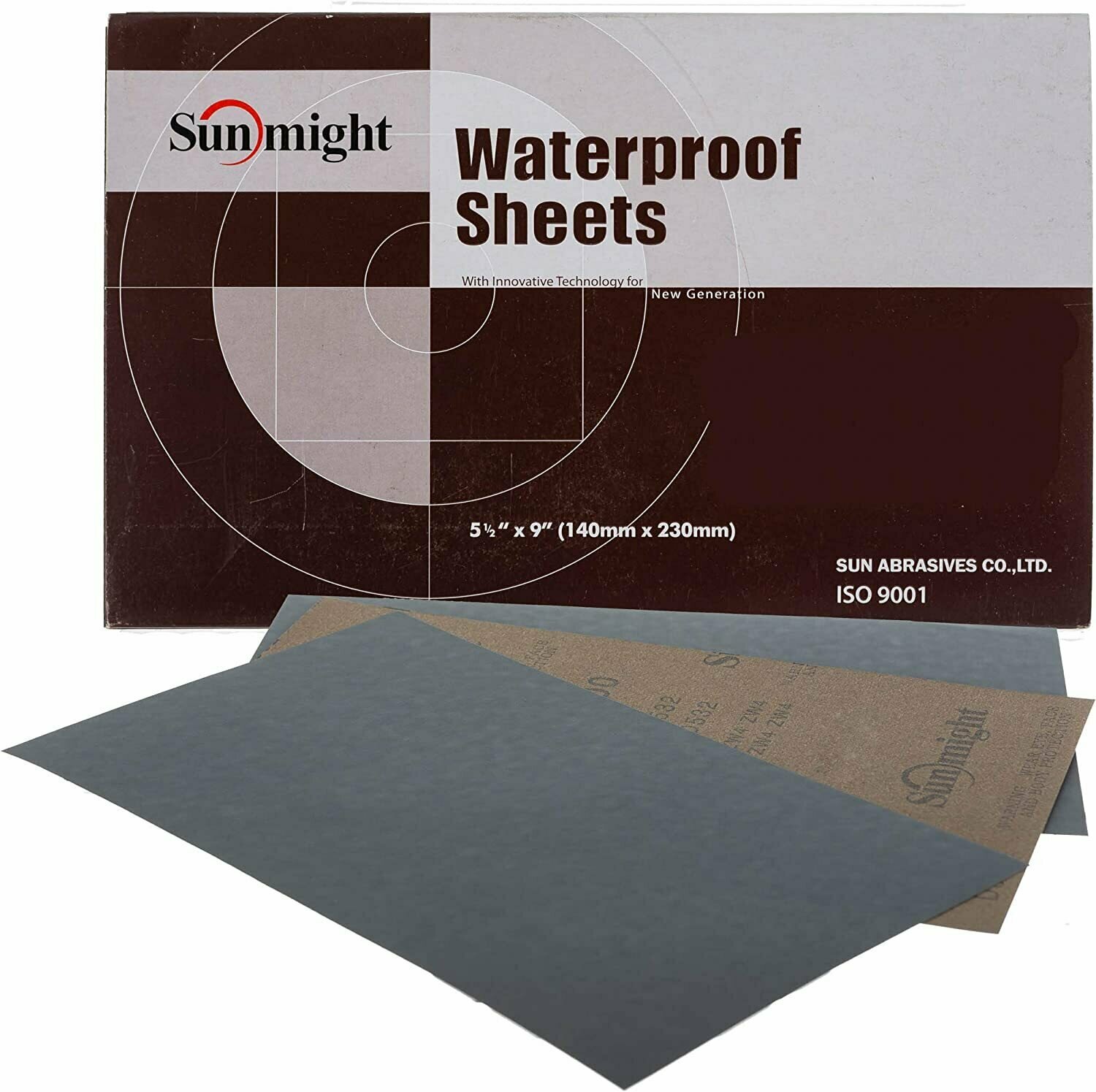 Водостойкая шлифовальная бумага Sunmight (Санмайт) WATERPROOF D332, в листах размер: 140х230мм, зерно P3000, 50 листов/упак.