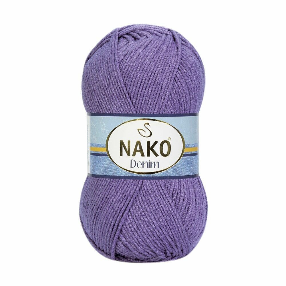 Пряжа NAKO Denim (Нако), фиолетовый - 10049, 60% хлопок, 40% акрил, 5 мотков, 100 г, 200 м.
