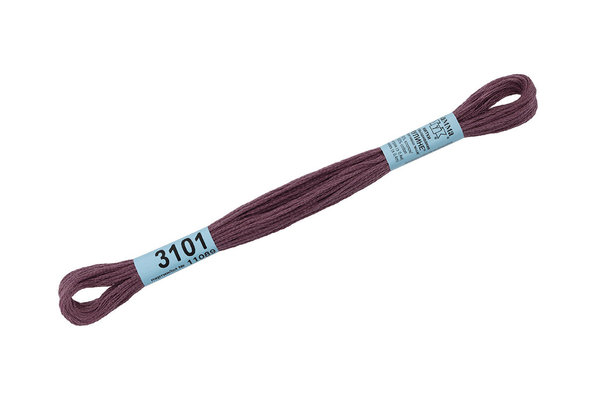 Мулине GAMMA нитки для вышивания 8м. 3101 темно-серо-сиреневый, 1 штука.