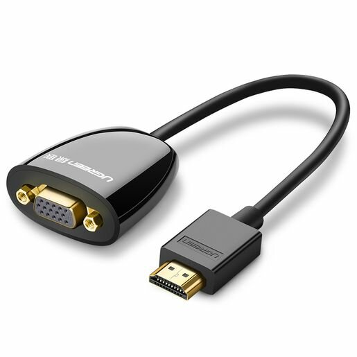 Конвертер UGREEN MM105 (40253) HDMI to VGA Converter without Audio. Цвет: черный.