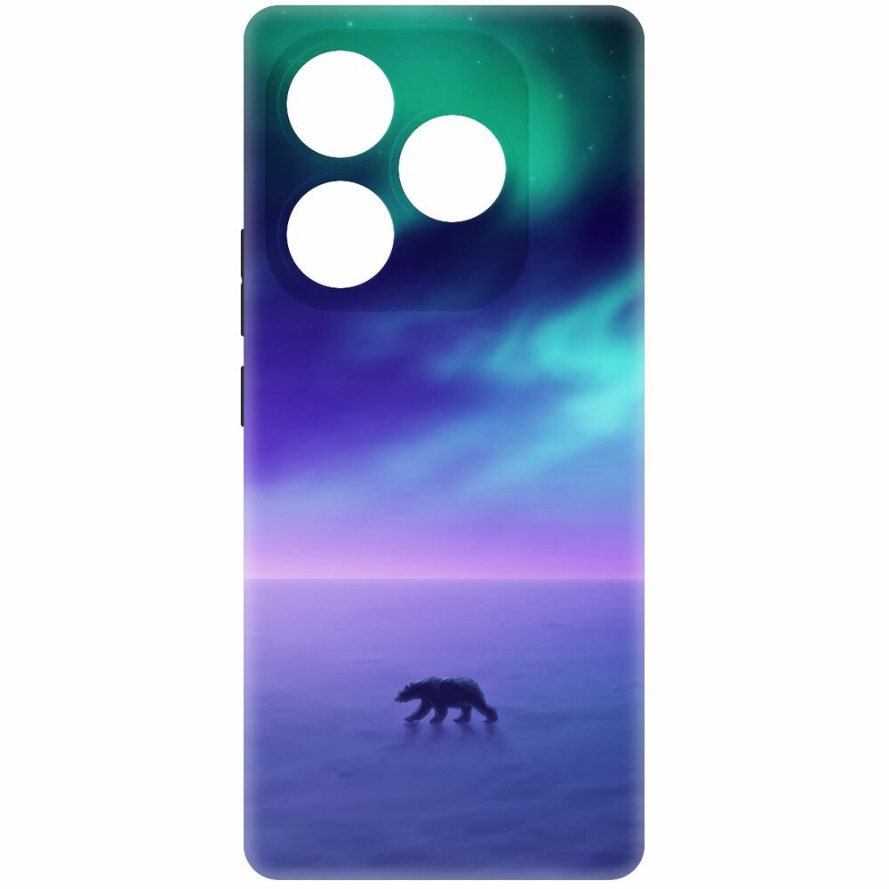 Чехол-накладка Krutoff Soft Case Северное Сияние для ITEL S23+ черный