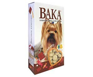 Лакомство с витаминами для собак Вака шоколад 100г