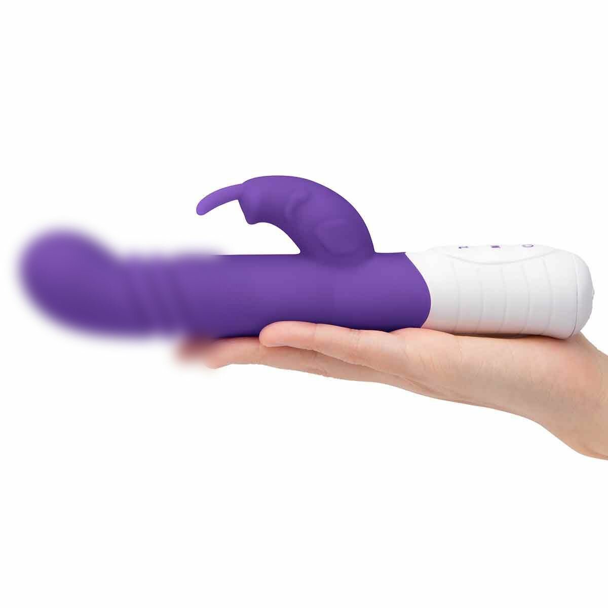 Фиолетовый массажер для G-точки Slim Shaft thrusting G-spot Rabbit - 23 см.