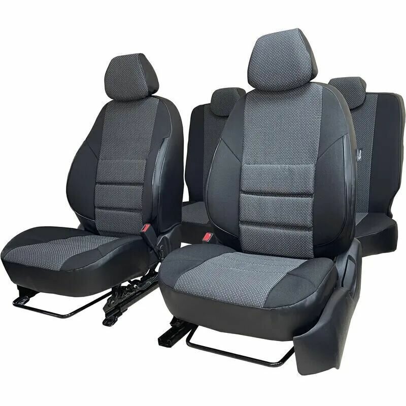 Чехлы Жаккард на сиденья Фольксваген Транспортер Т4 3 места (1+2) Volkswagen T-4 с 1990-2003г. 3 места - фургон. Рядность: 1+2