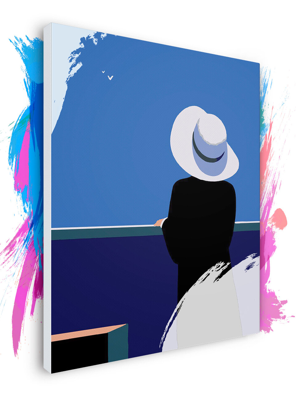 Картина по номерам на холсте Минимализм - Девушка в шляпе, 30 х 40 см