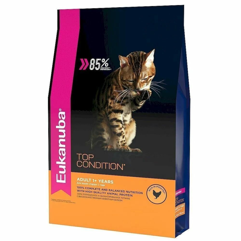 Eukanuba ADULT TOP CONDITION сухой корм для взрослых кошек с домашней птицей, 2 кг