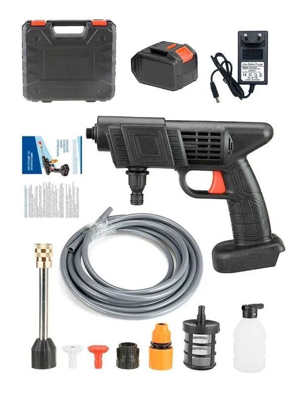 Аккумуляторная автомойка с двумя аккумуляторами