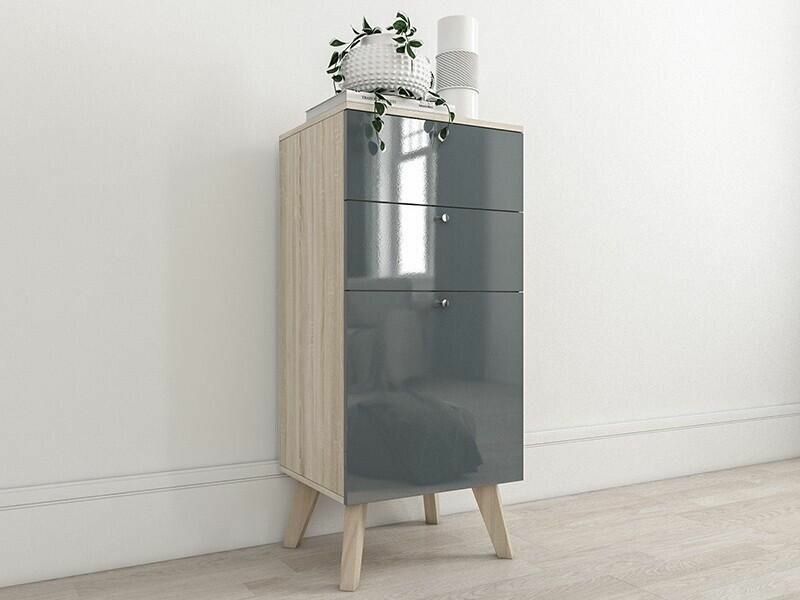 Комод для вещей "Парма 15.2" 50х110х40, дуб сонома / графит глянец