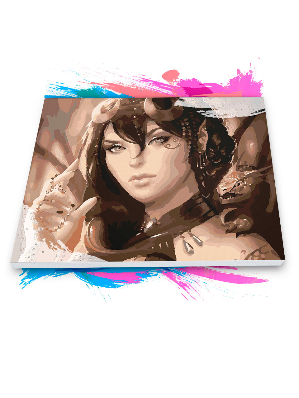 Картина по номерам на холсте Девушка с драконом на плече, 40 х 50 см