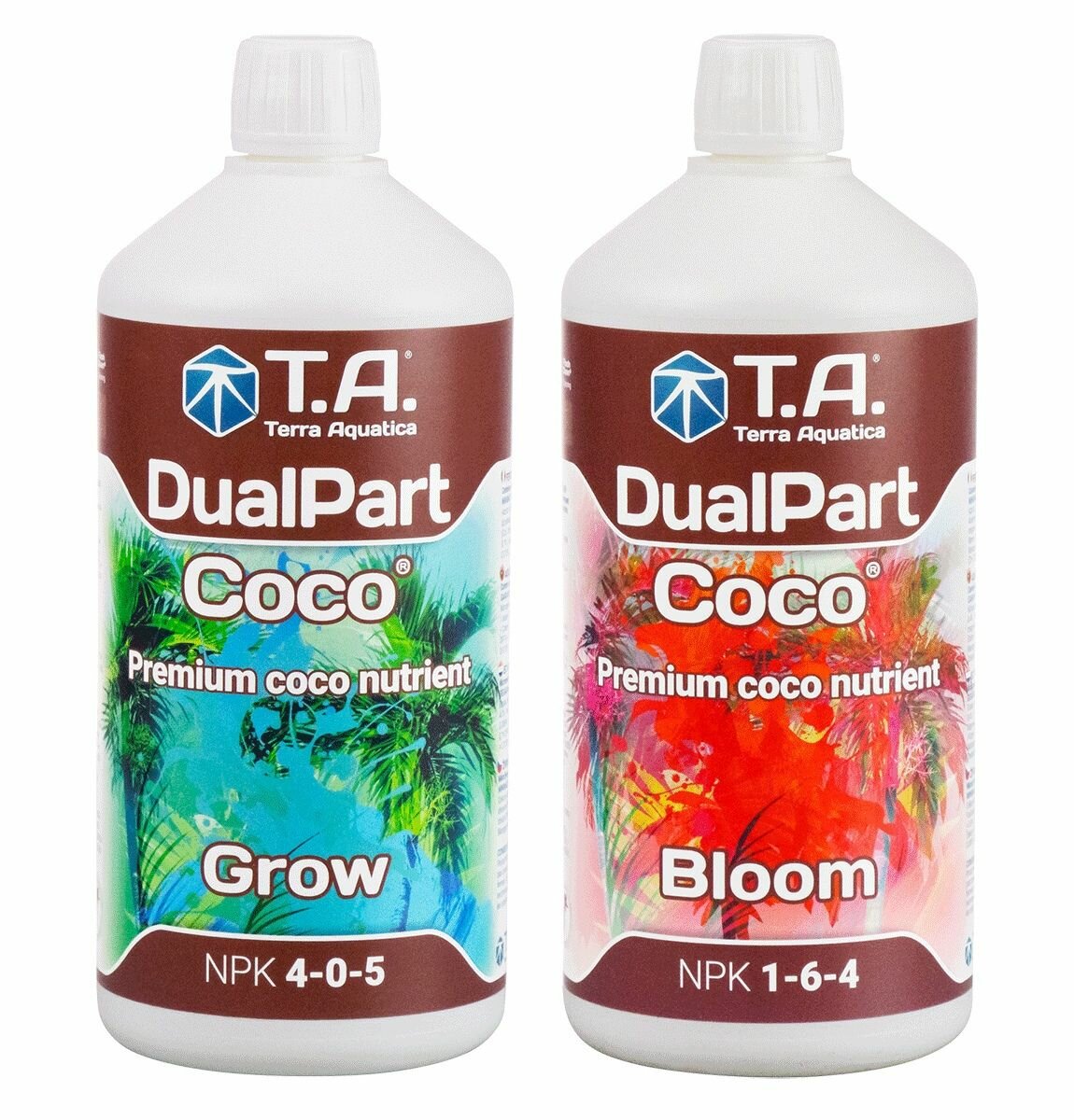 Комплект минеральных удобрений Terra Aquatica (GHE) Dual Part Coco Grow и DualPart Coco Bloom по 0,5 л
