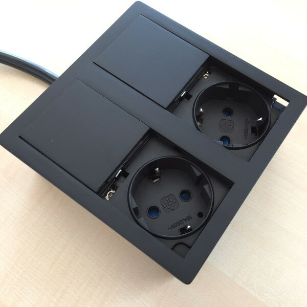 Блок розеток Asa VersaHit матовый черный 06015F00007