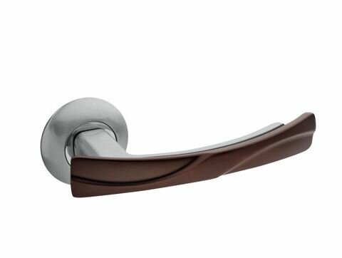 Ручки дверные (к-кт - 2шт.) Apecs Premier H-0597-Z-S/DC матовый хром/темная медь