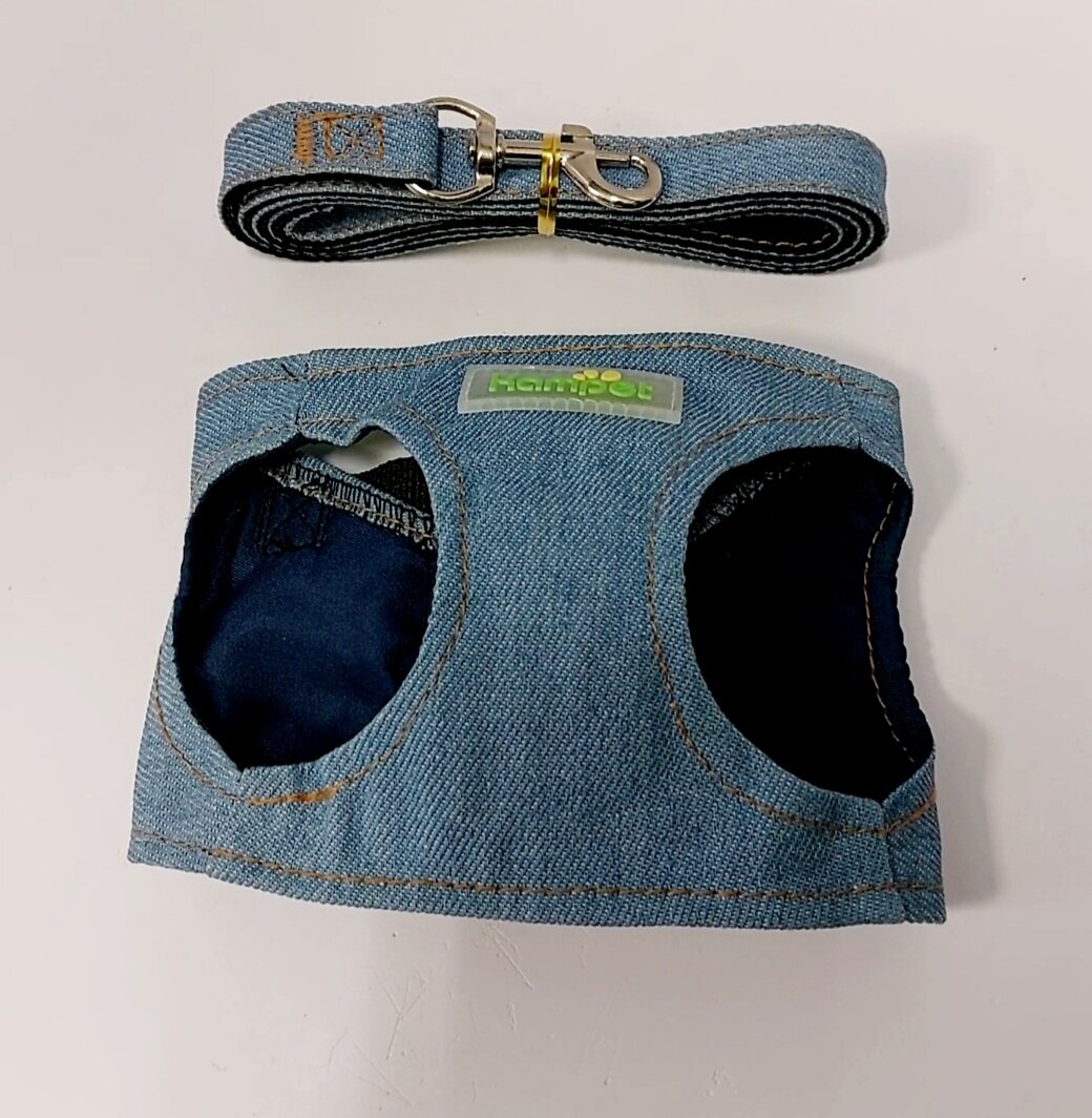 Джинсовый комплект амуниции Kampet, размер S, обхват шеи 24см, обхват груди 28–33см, микс цветов