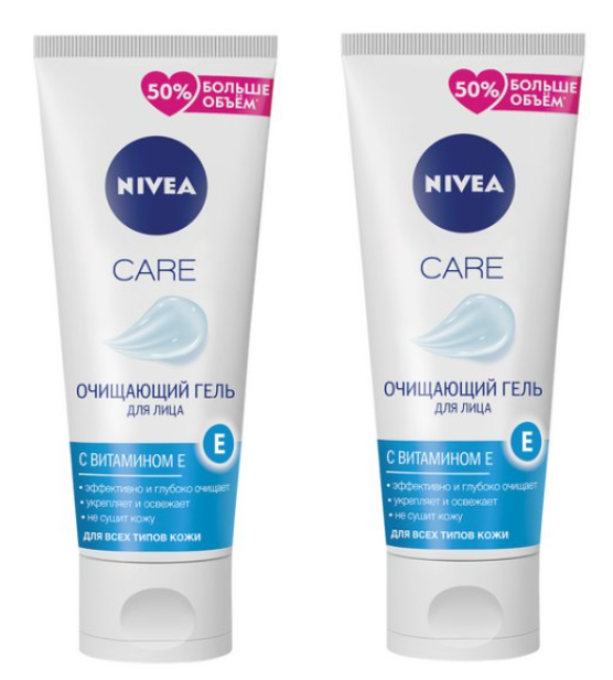 Очищающий гель для лица Nivea Care, 225 мл, 2 шт