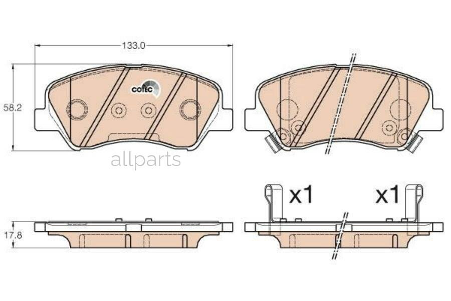 ZF RUSSIA GDB3548 ZFR Колодки передние для HYUNDAI Solaris 10-17 / KIA Rio 11-17 ZF Russia GDB3548 ZFR