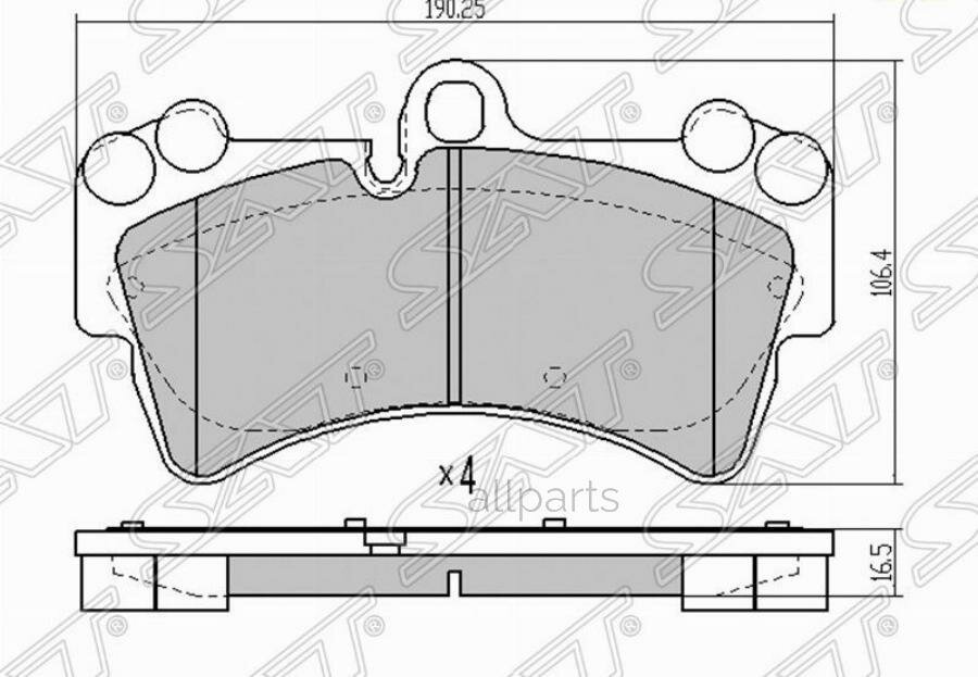 SAT ST-7L0698151P Колодки тормозные (Спереди) Audi Q7 05-15 / Volkswagen Touareg 02-10