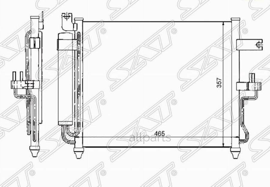 SAT ST-HY02-394-0 Радиатор кондиционера Hyundai Accent 99-12 / ТагАЗ Accent 99-12