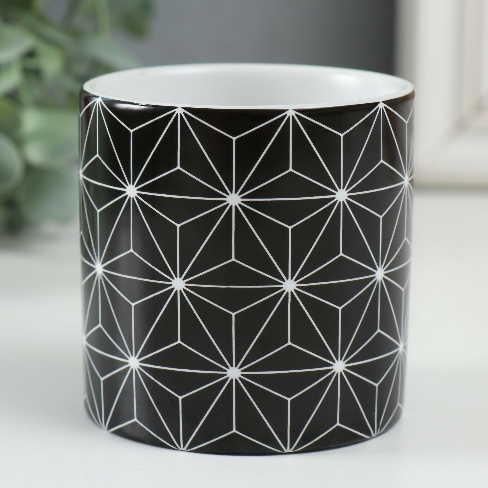 Ваза Сима-ленд "Лучи", керамическая, настольная, 200 мл, черная