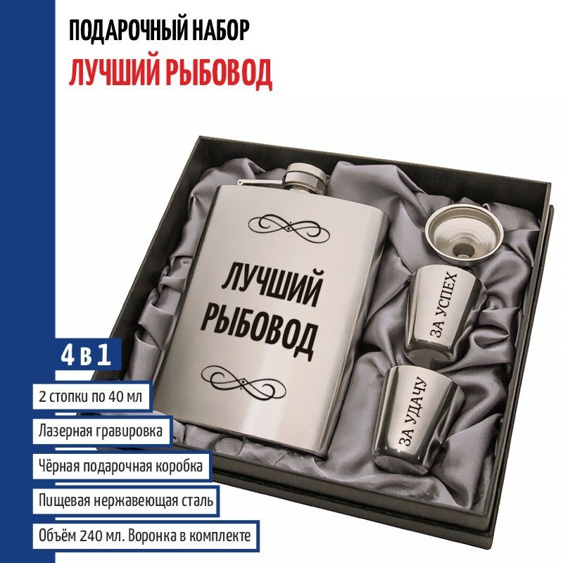Набор "Лучший рыбовод" (фляжка, стопки, воронка)