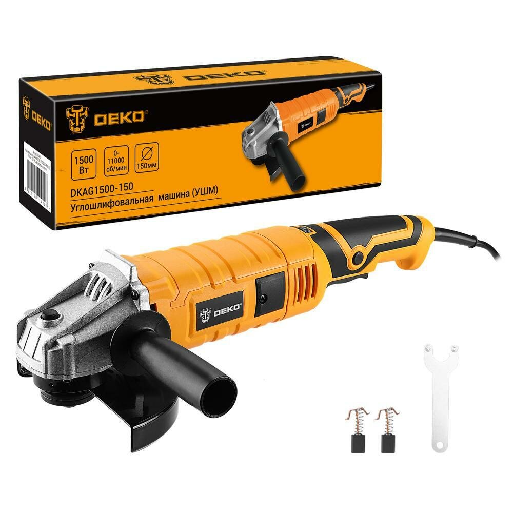 Углошлифовальная машина (УШМ) DEKO DKAG1500-150, 150 мм, 1500 Вт, с регулировкой скорости (063-4299)