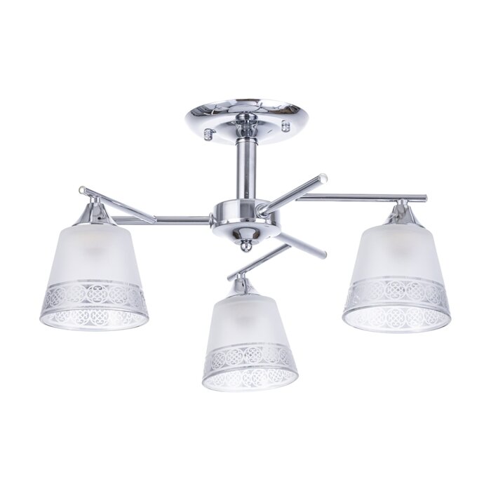 Светильник потолочный «Ангела», 52×52×27, 3×60 Вт Е27, хром