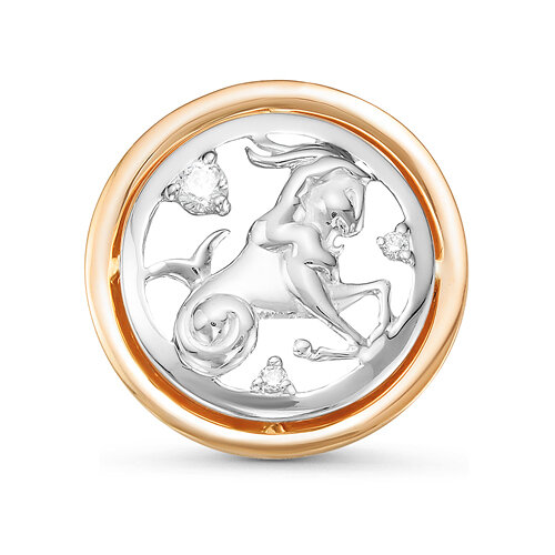 Подвеска, комбинированное золото, 585 проба