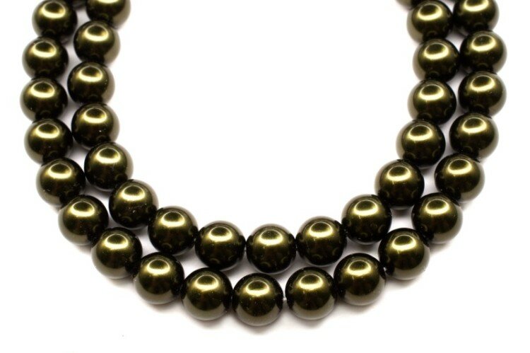 Жемчуг Preciosa Maxima, цвет dark green, 8мм, 704-190, 10шт