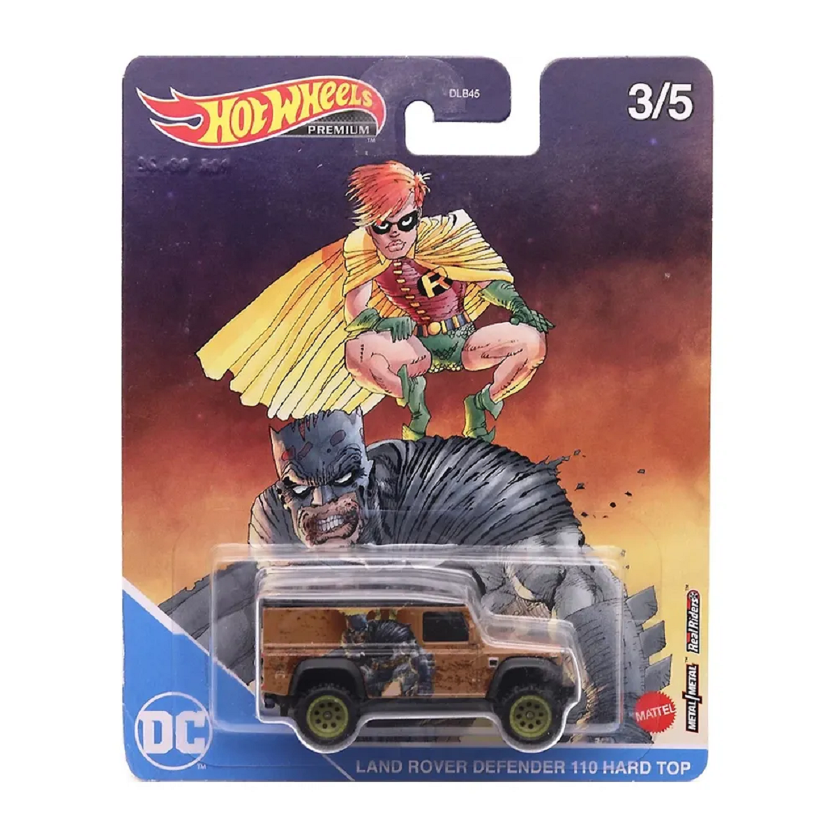 Машинка Hot Wheels PREMIUM Тематическая премиальная DC LAND ROVER DEFENDER 110 HARD TOP DLB45/HCN95
