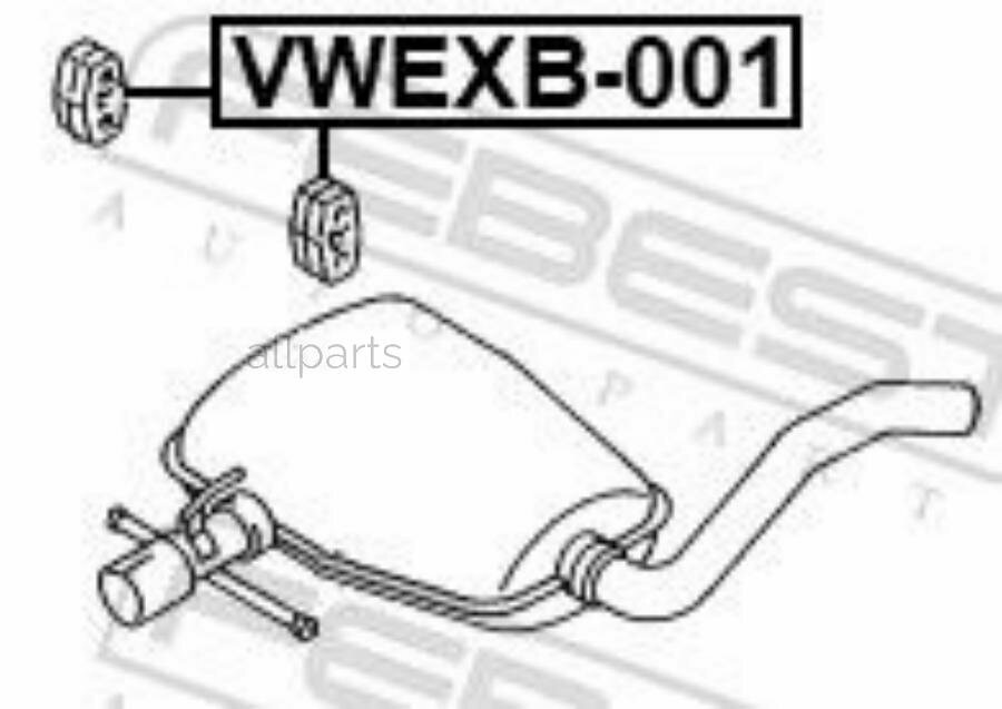 FEBEST VWEXB-001 Подушка крепления глушителя BMW/FORD/VAG+Skoda FEBEST VWEXB-001
